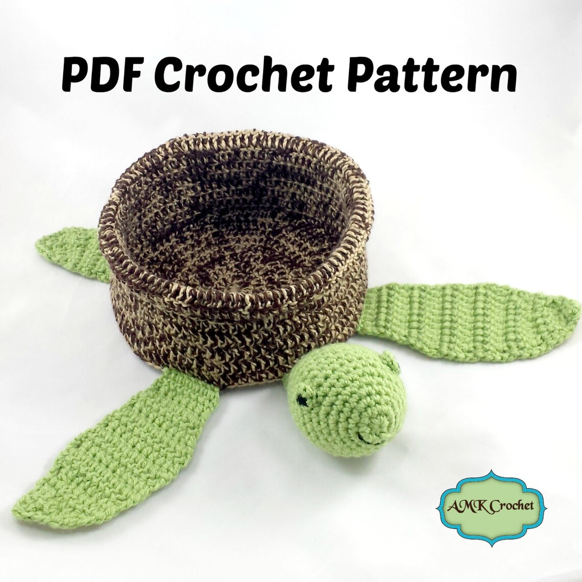 PATTERN Crochet Sea Turtle Basket Baby Room Sea Turtle Plush - Etsy