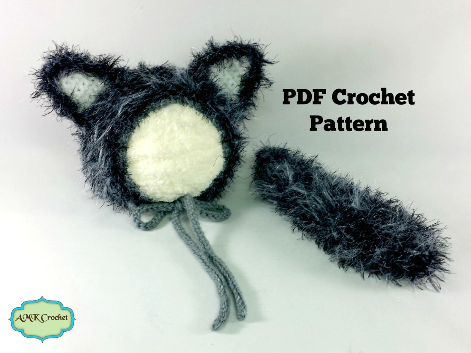 CROCHET PATTERN Newborn Wolf Hat and Unattached Tail Photo - Etsy