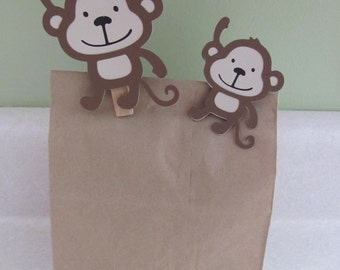 Jungle Animal Favor Clips Bag Basket or Box Birthday Party | Etsy