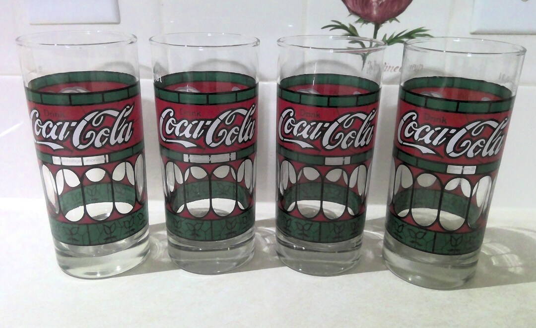Coca Cola Tiffany Stained Glass Style Glasses German Koffeinhaltige ...