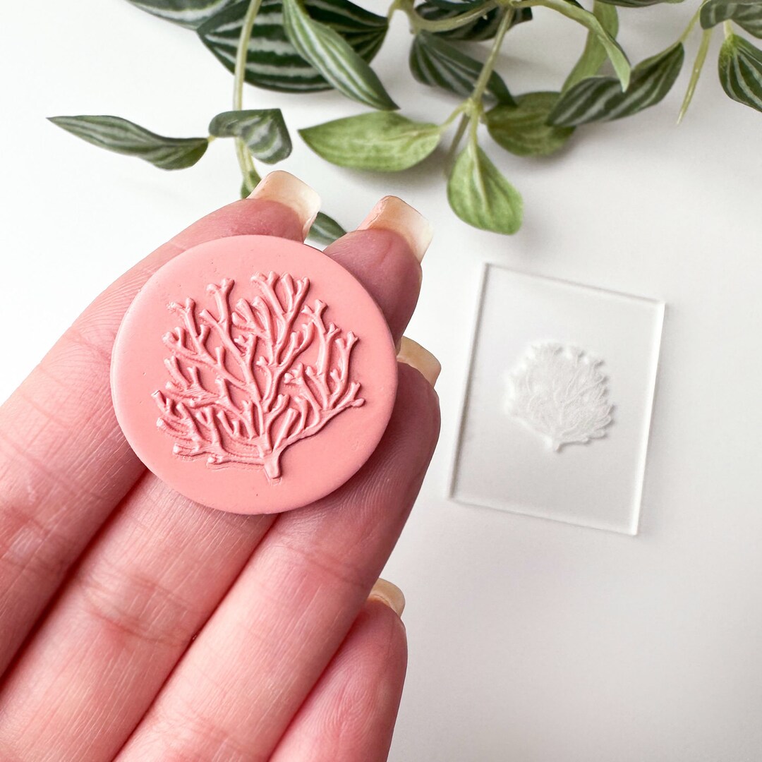 Coral Texture Stamp • Acrylic Clear Embossing Plate • Sea Theme Polymer ...