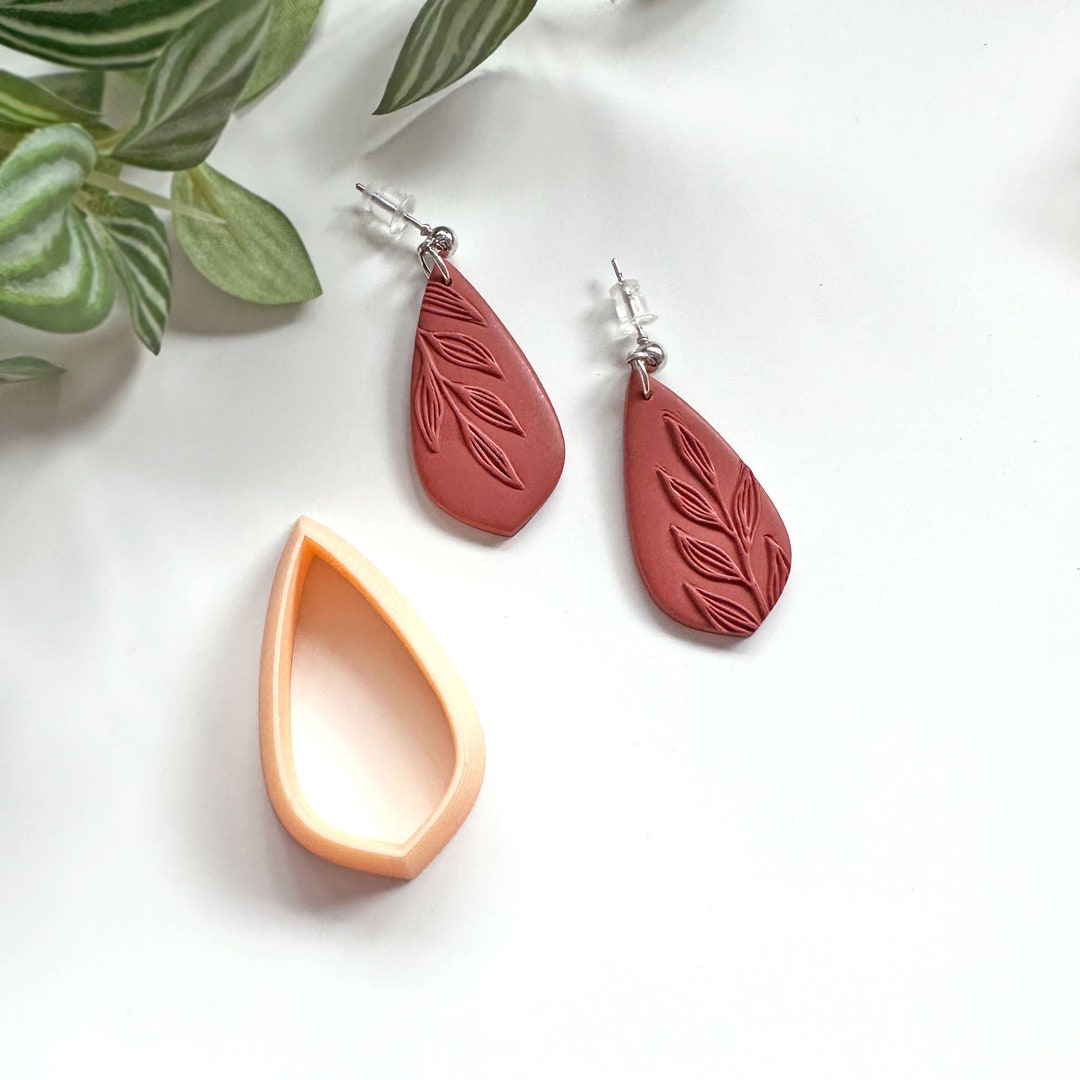 Leaf Clay Cutter Teardrop, Raindrop Spring Drop Shape With Sharp ...