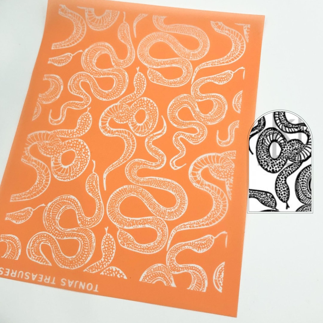 Snakes Silkscreen Stencil. Slithering Halloween Animal Print Silk ...