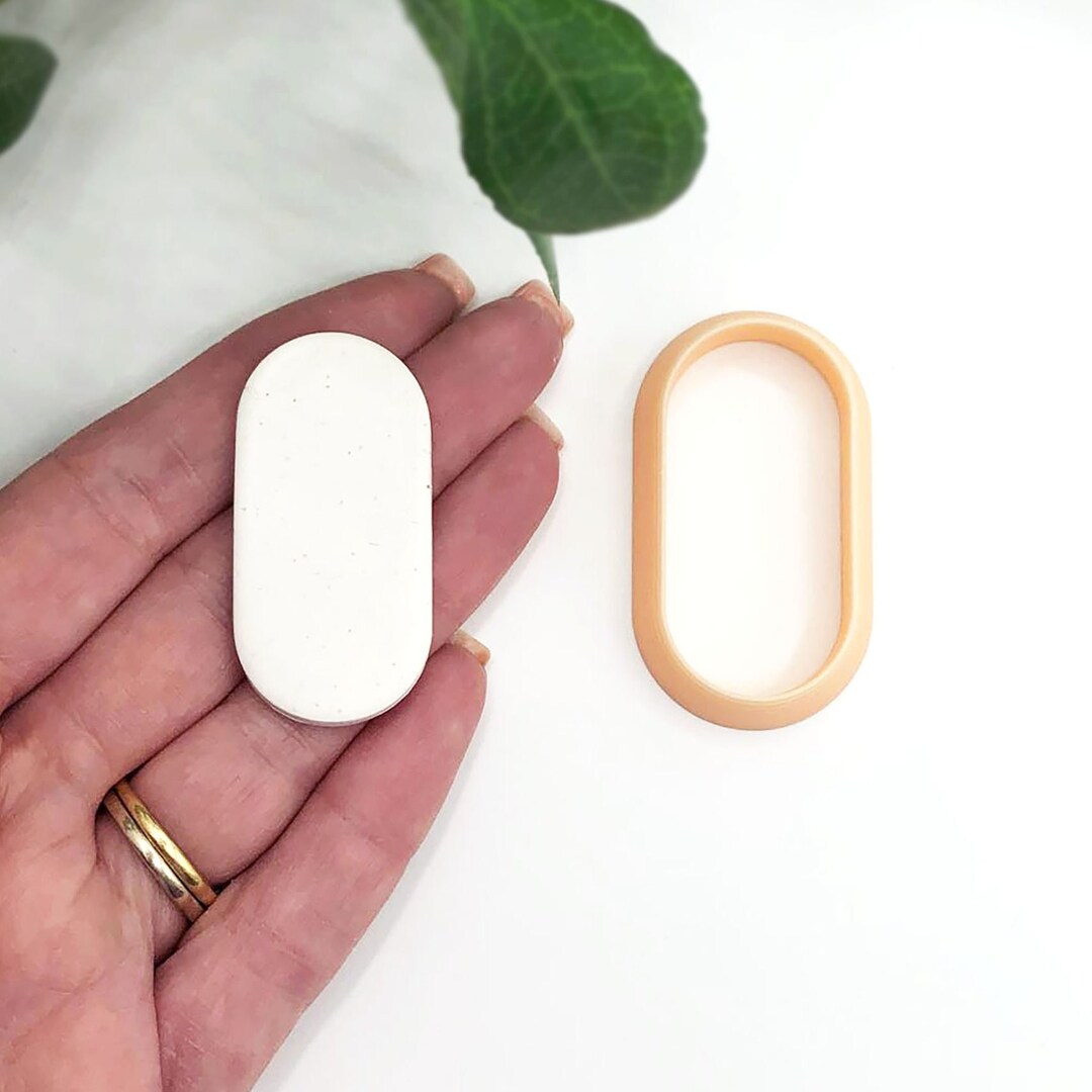 Oval Pill Shape Clay Cutter • Sharp Tapered Cutting Edge • Earring ...