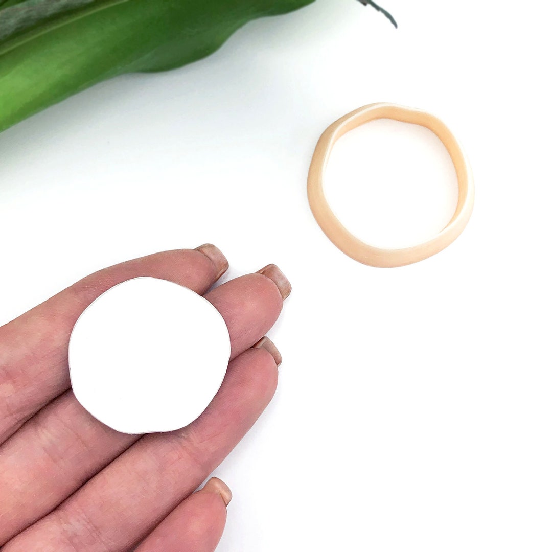 Organic Circle Clay Cutter. Pebble, Deformed, Misshaped Round Polymer ...