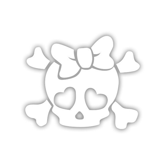 Girl Skull Decal | Etsy