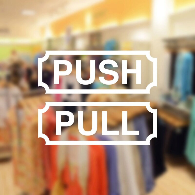 Push Pull Stickers - Etsy