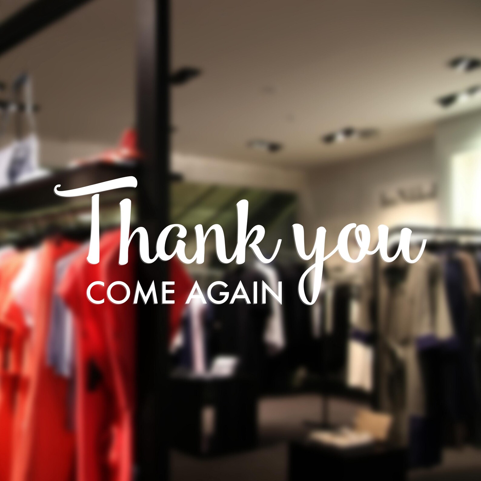 Thank You Come Again Exit Sign Decal - Etsy