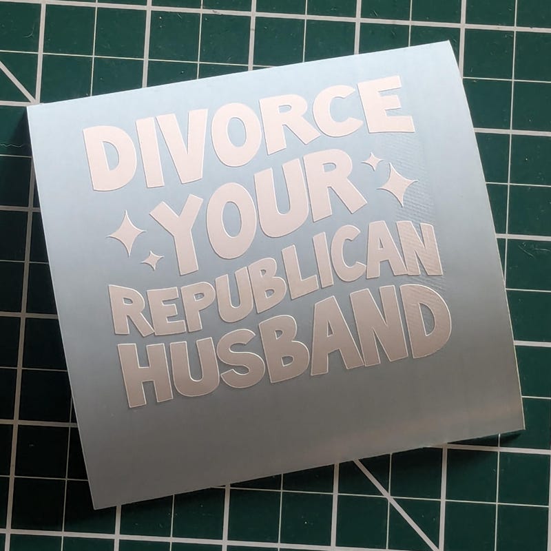 White Divorced Decal - Etsy