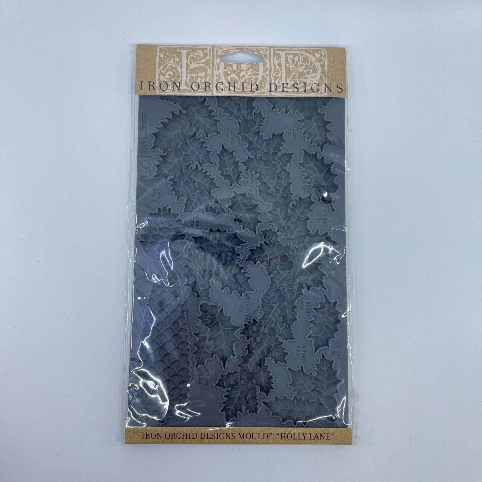 Iod Iron Orchid Designs "holly Lane" Silicone Mould Pinecones Holly ...