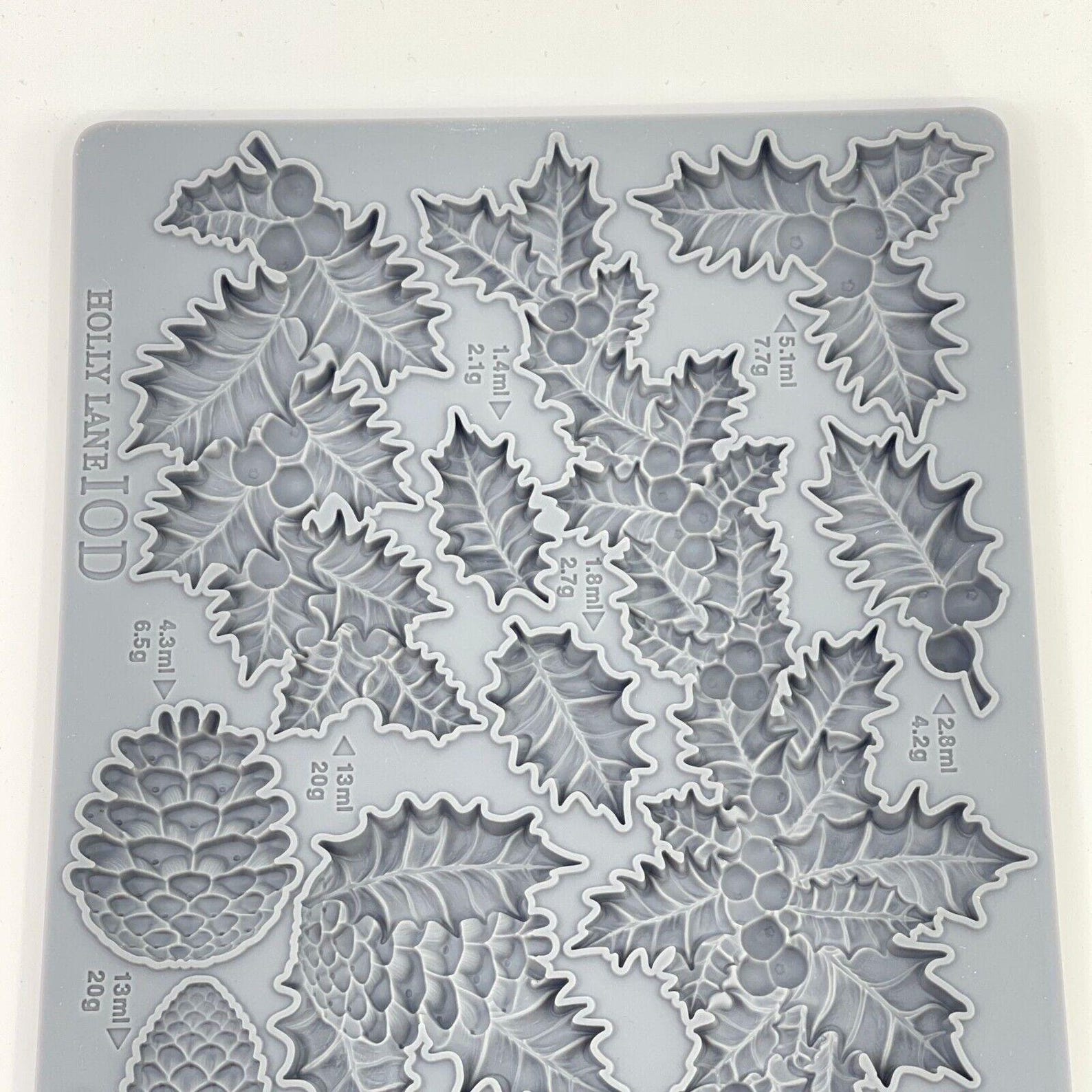 Iod Iron Orchid Designs "holly Lane" Silicone Mould Pinecones Holly ...