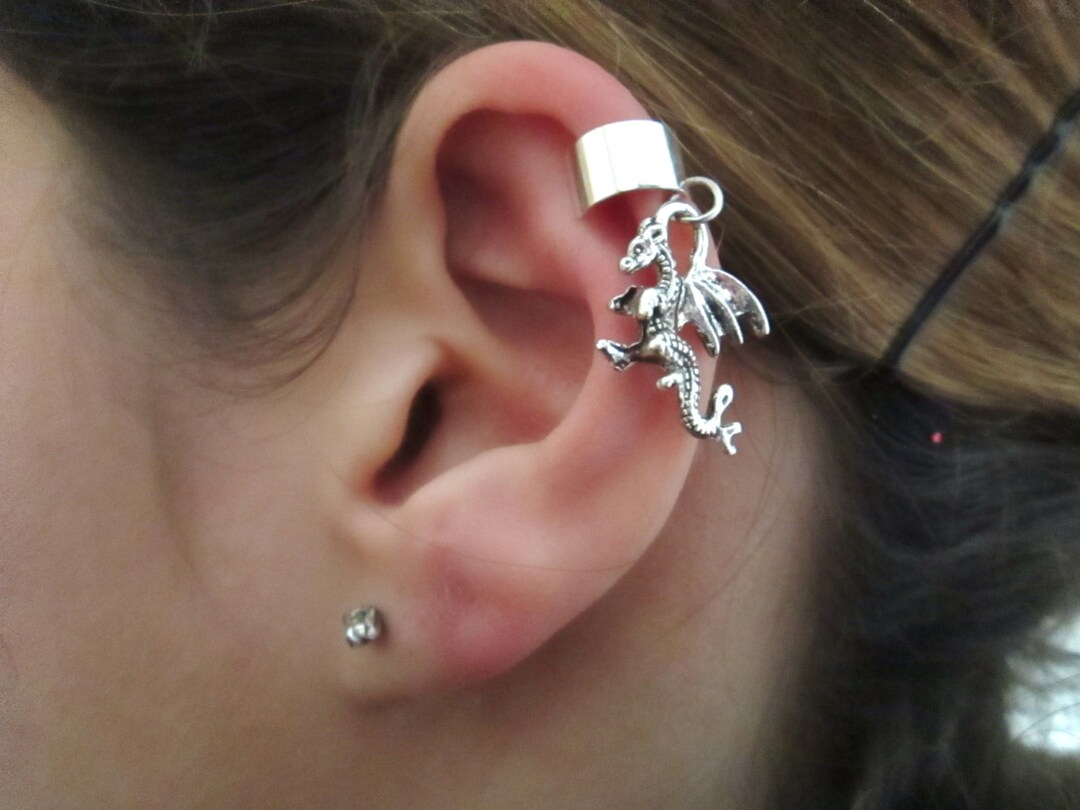 Tiny Silver Dragon Ear Cuff - Etsy