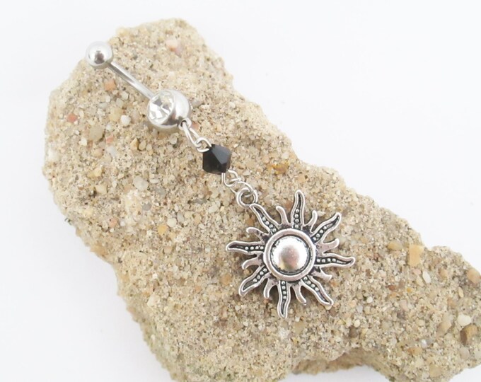 Sun Dangle Belly Ring, Sun Belly Button Ring Piercing, Sun Navel ...
