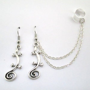 Gecko Ear Cuff With Chain - Etsy