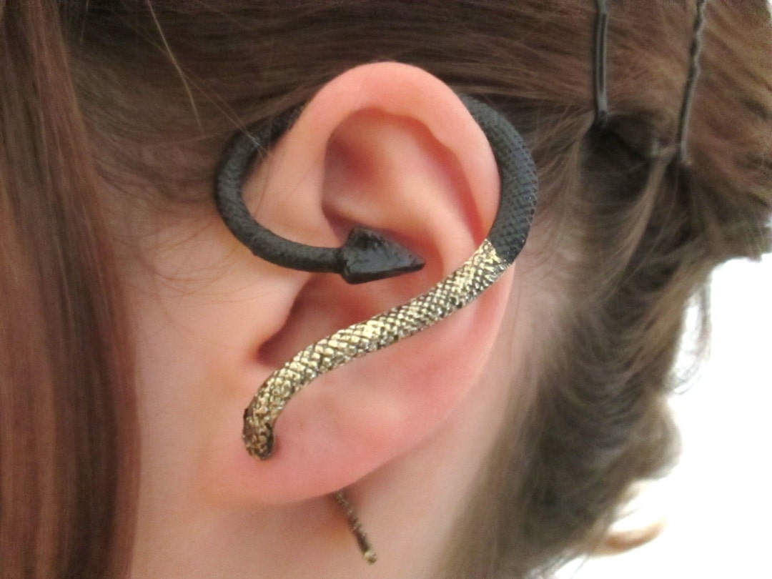 Half Black Snake Ear Cuff Earring, Gothic Jewelry - Etsy