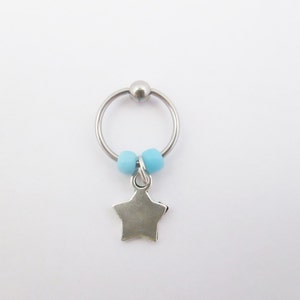 Star Helix Hoop Captive Bead Ring Turquoise Piercing - Etsy