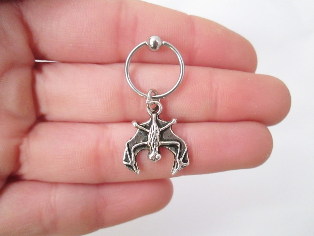 Bat Cartilage Hoop Captive Ring Piercing - Etsy