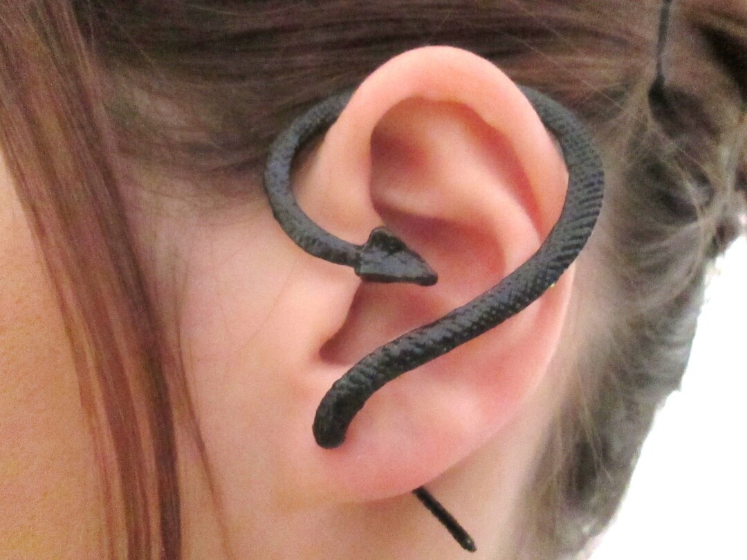 Gothic Black Mamba Snake Ear Cuff Wrap Earring snake Jewelry - Etsy