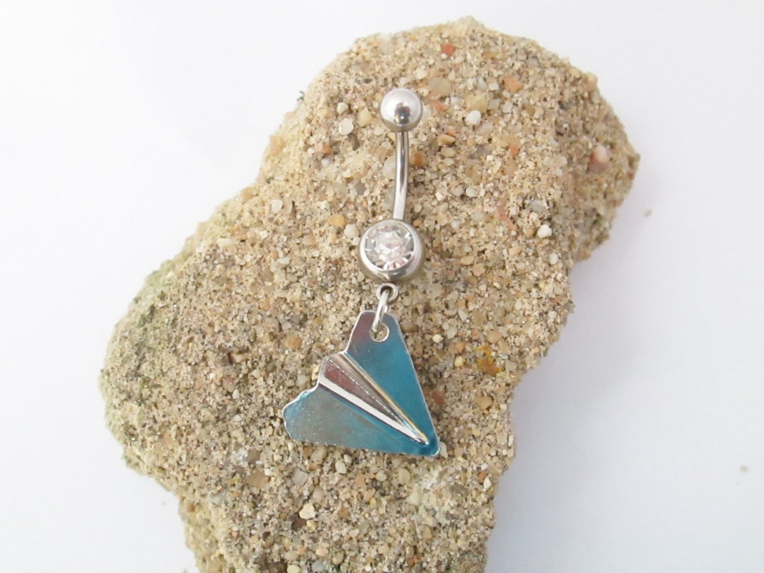 Paper Airplane Belly Button Ring Piercing - Etsy