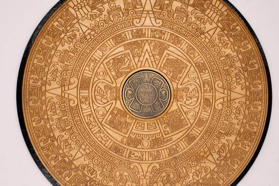 Aztec Calendar Art - Wooden Aztec Calendar Wall Art - Etsy