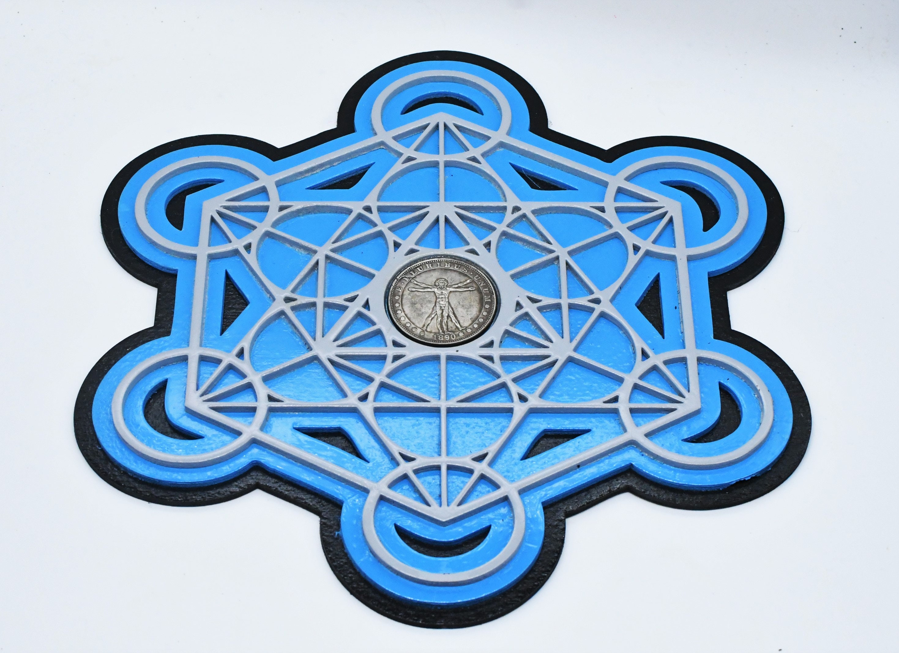 Metatron's Cube Engraving Vitruvian Man Sacred Geometry Art Laser ...