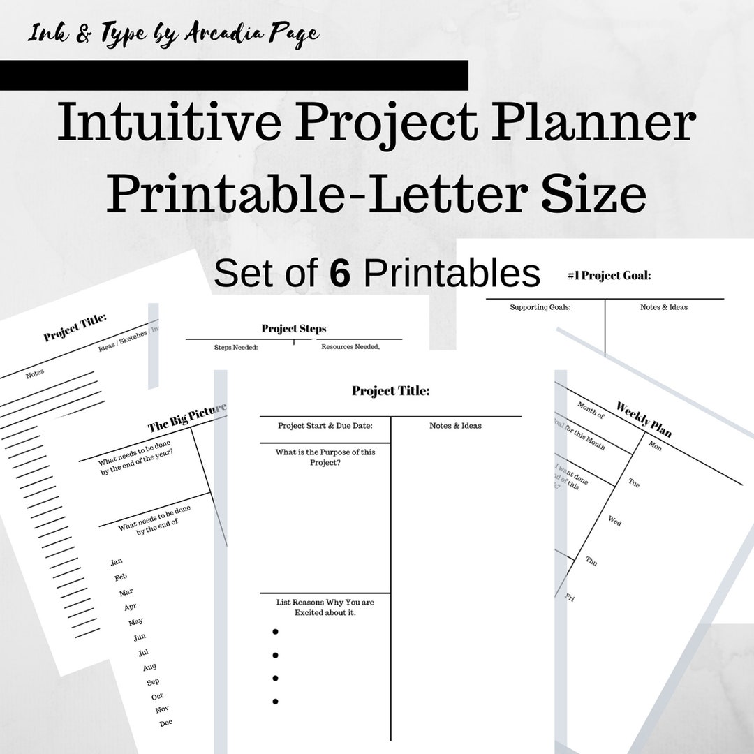 Intuitive Project Planner Printable Letter Size - Etsy