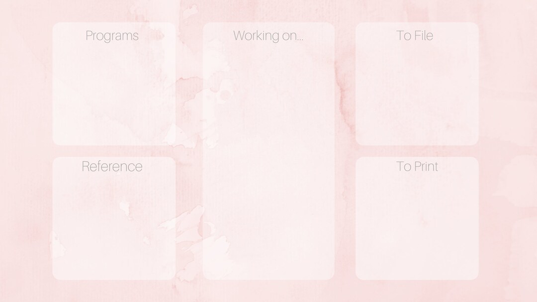 Pink Watercolor Desktop Organizer Wallpaper - Etsy