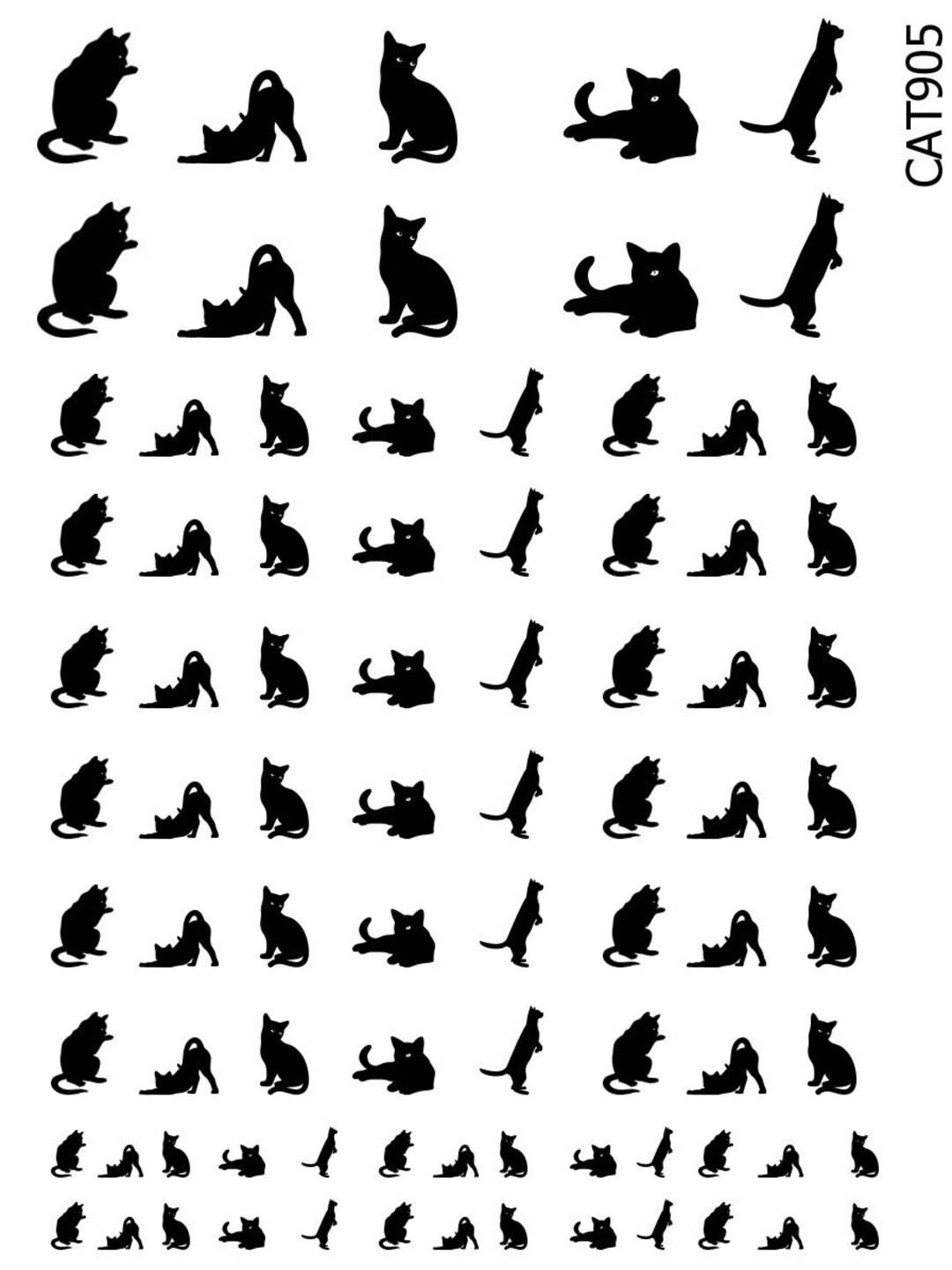 Black Cat Halloween Trick or Treat Binx Nail Art Decal Sticker Set ...