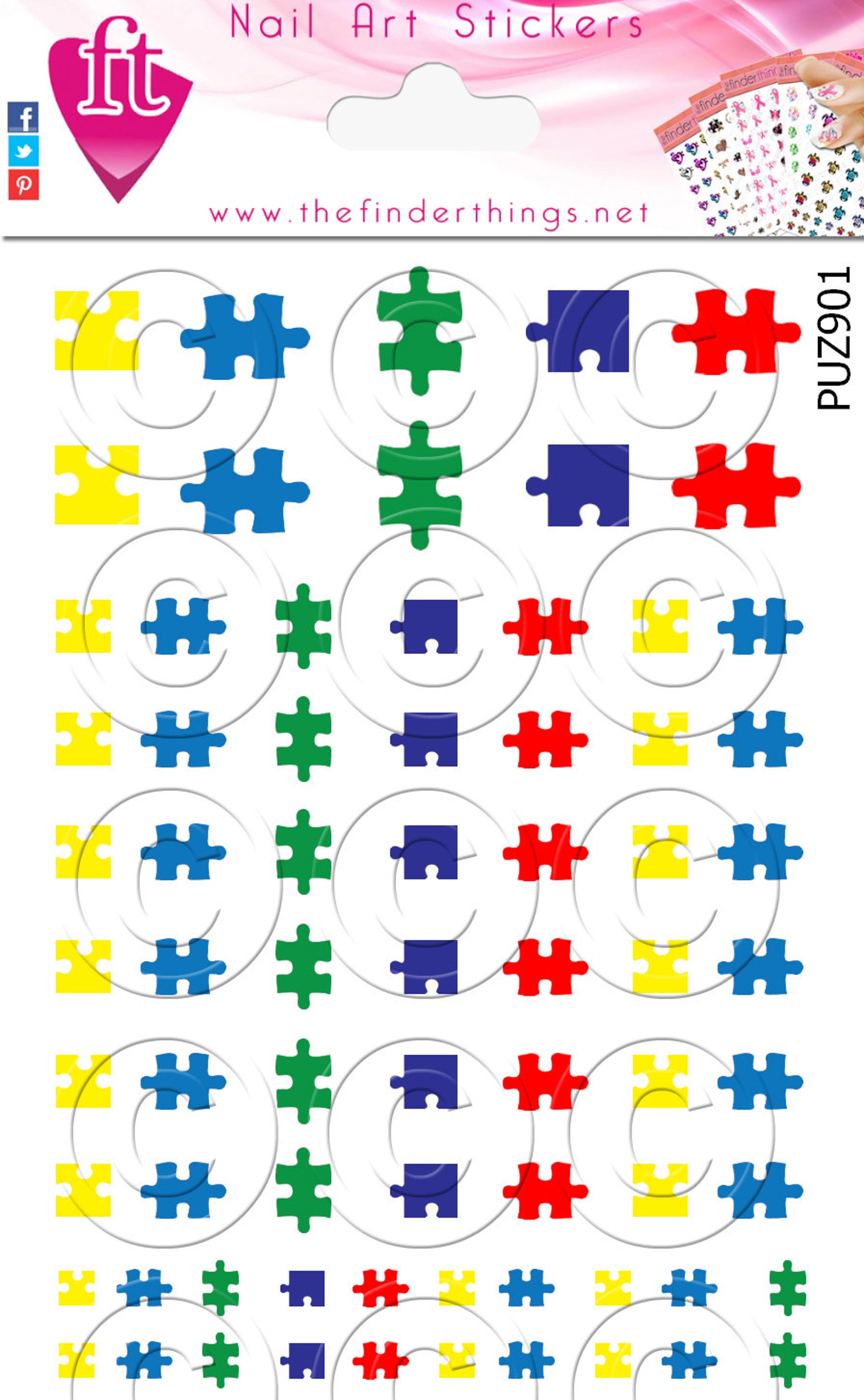 Autism Awareness Nail Art Decal Sticker Set Autism Puzzle - Etsy