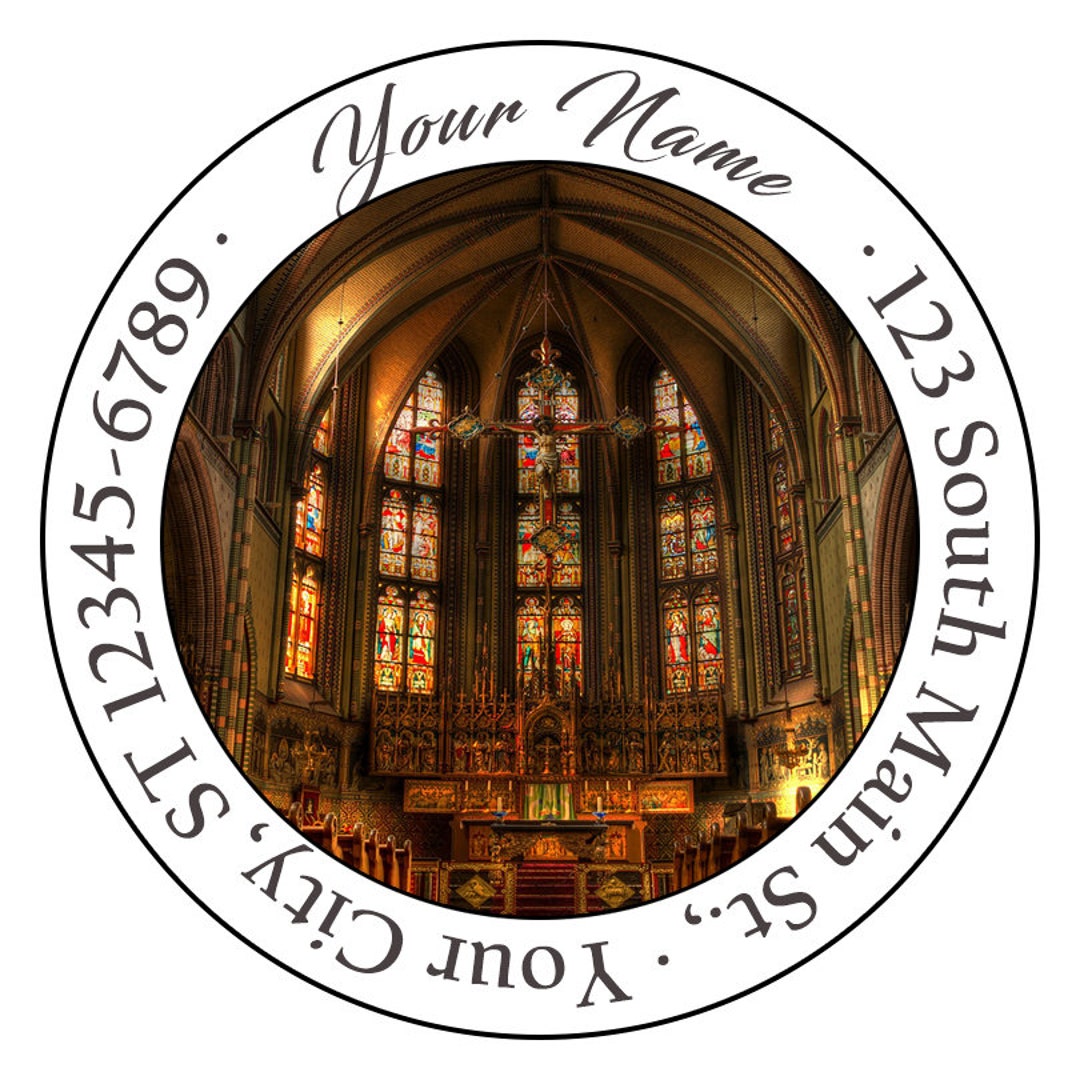Church Altar Saints Catholic Personalized Return Address Labels 60 ...