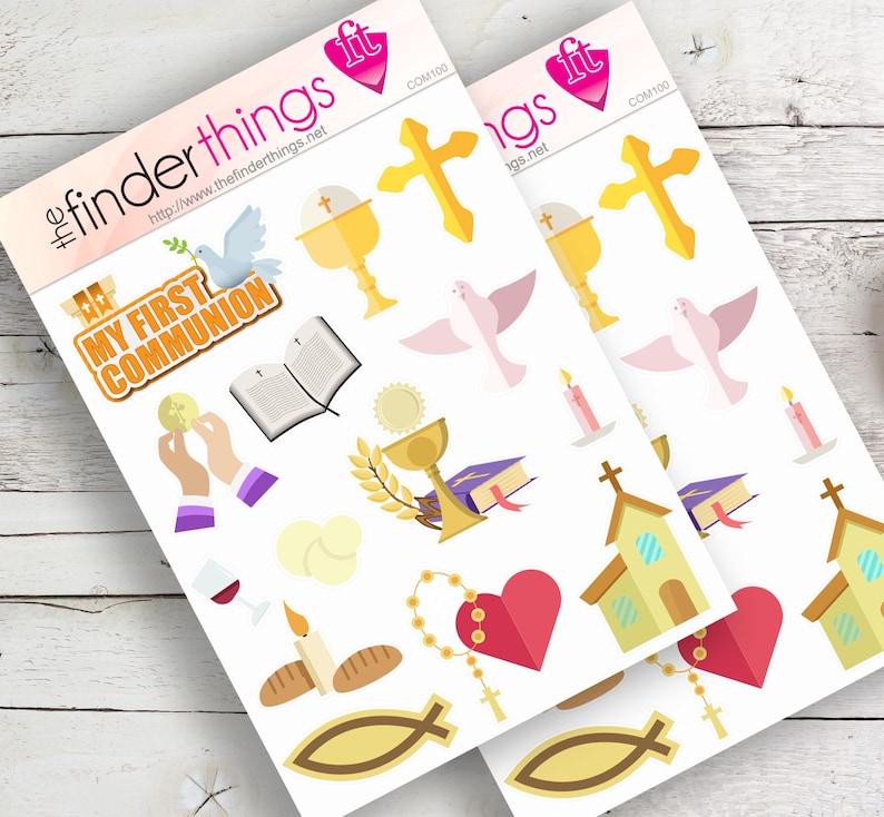 First Communion Holy Church Godmother Stickers Precut Sticker Sheets ...