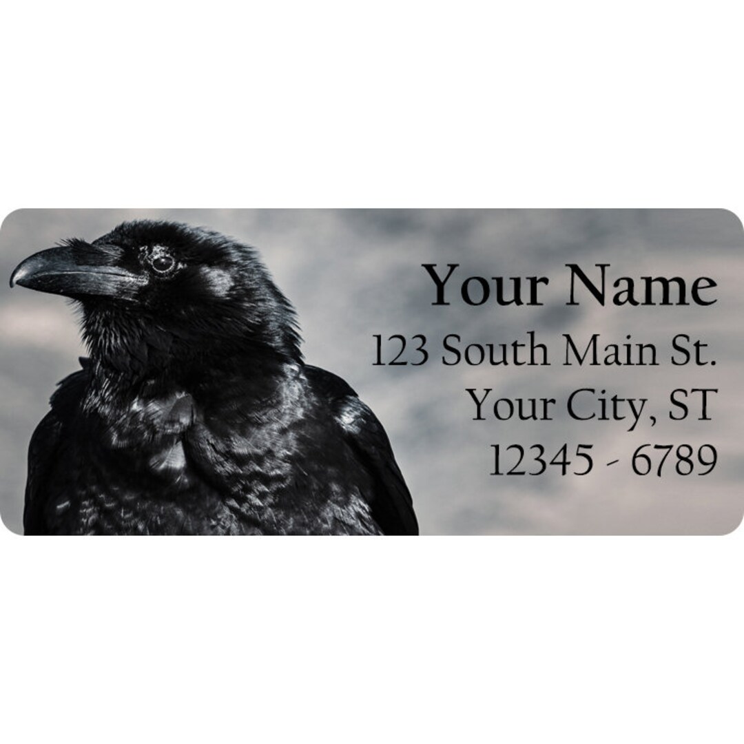 Raven Crow Murder Halloween Wiccan Personalized Return Address - Etsy