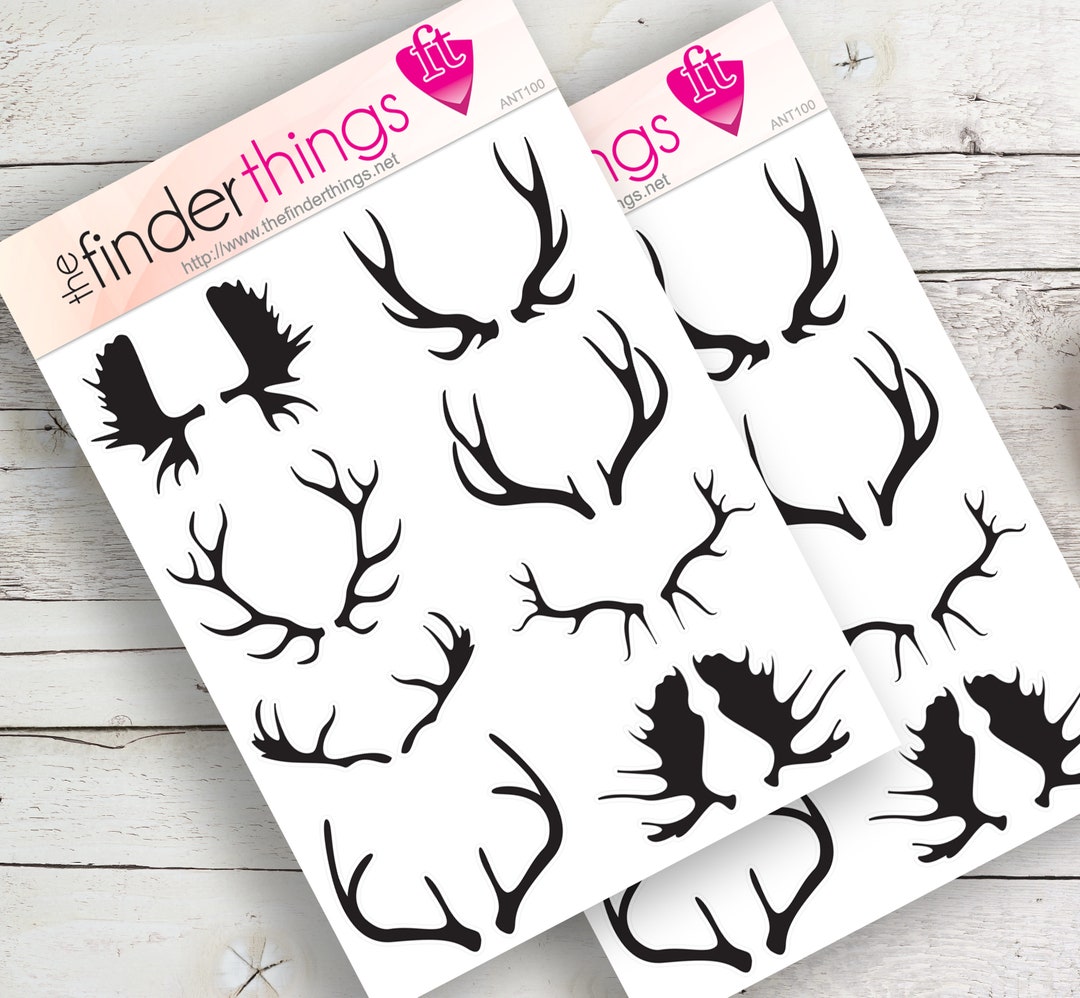 Hunting Deer Antlers Moose Bass Fishing Stickers Precut Sticker Sheets ...