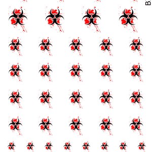 Biohazard Blood Splatter Zombie Nail Art Decal Sticker BIO101 Perfect ...