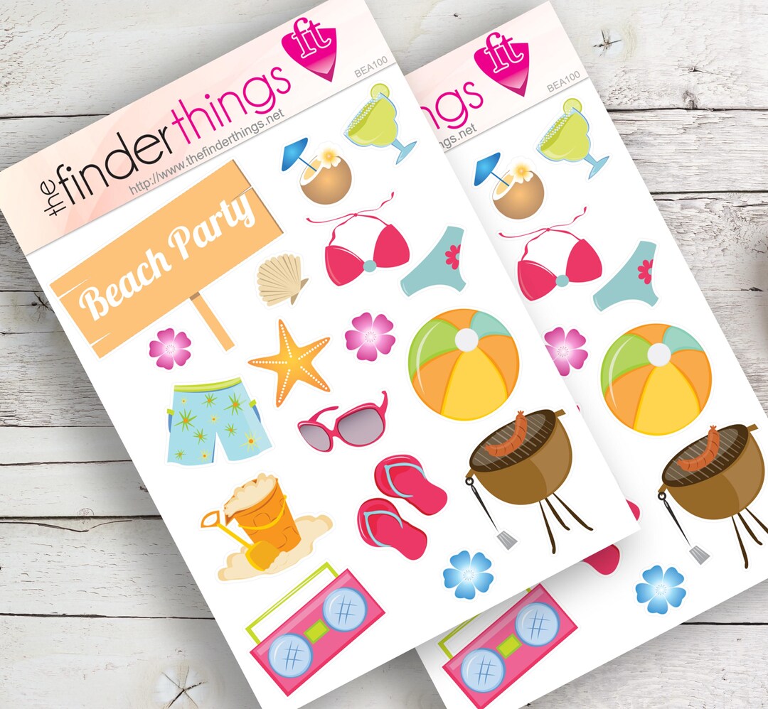Hobby Beach Party Fun in the Sun Sewing Precut Sticker Sheets (2x ...