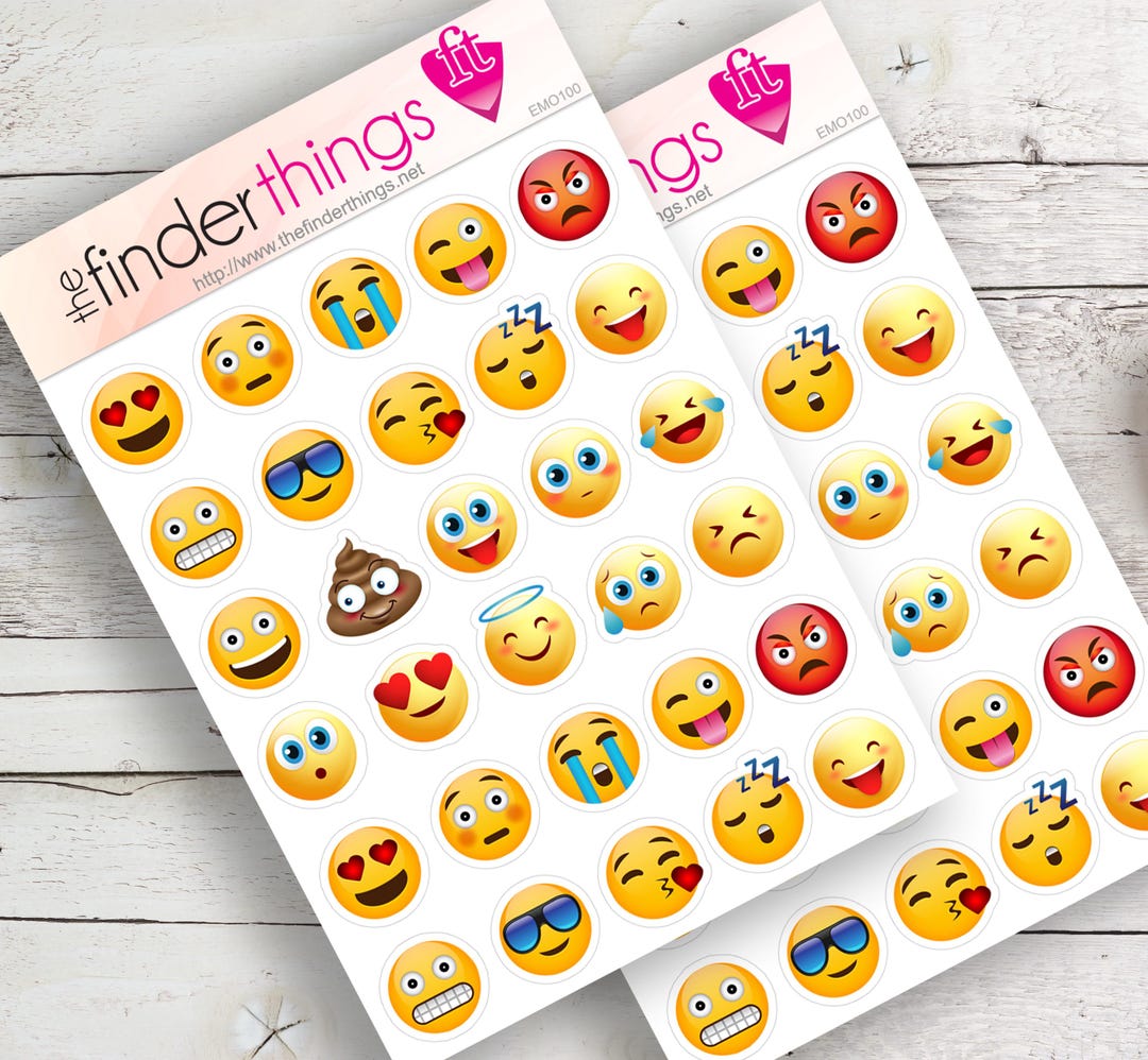 Emoji Laugh Cry Love Poop Stickers Precut Sticker Sheets (2x) Perfect ...