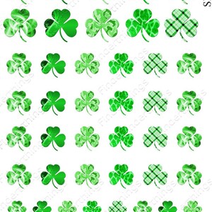 St. Patrick's Day Shamrock Four Leaf Clover Nail Art Decal Sticker Set ...