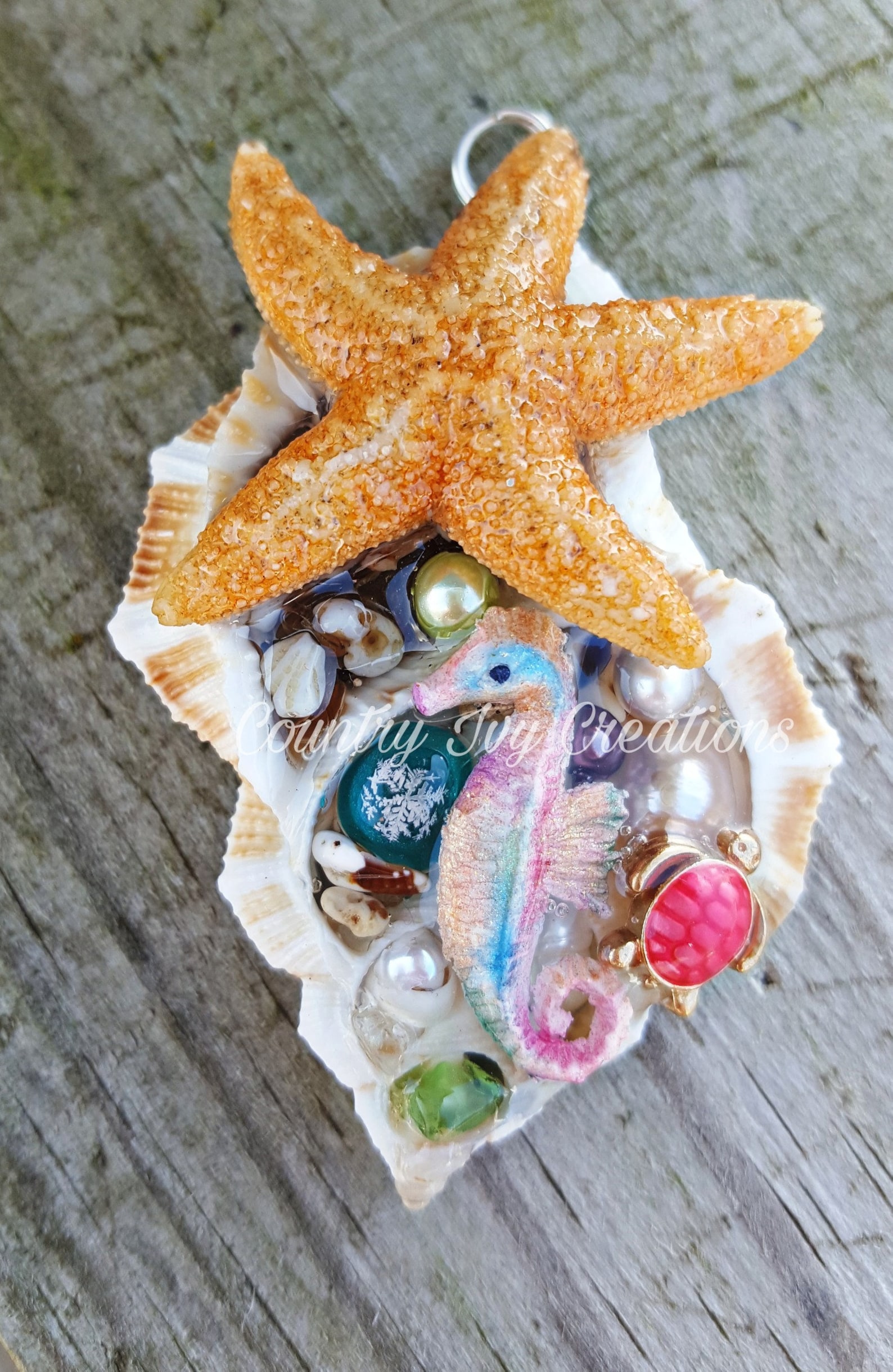 Preserved Snowflake Mermaid Charm Pendant Ornament Shell - Etsy