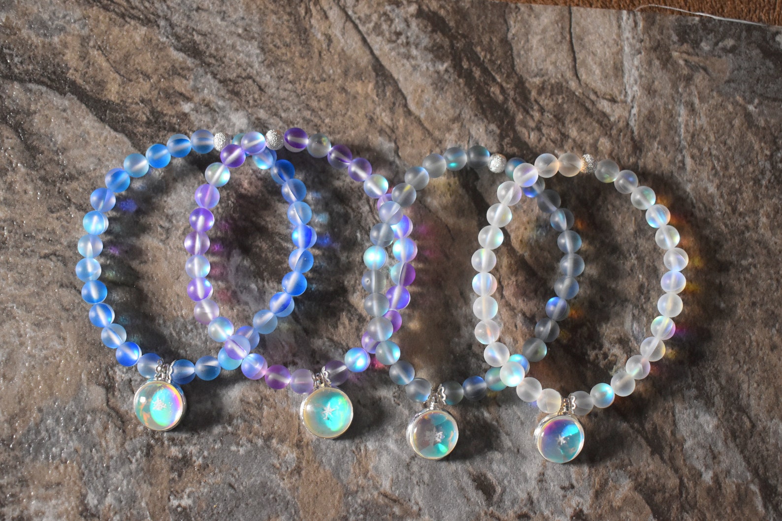 Mermaid Glass Bracelet Made to Order Stacking Bracelet | Etsy