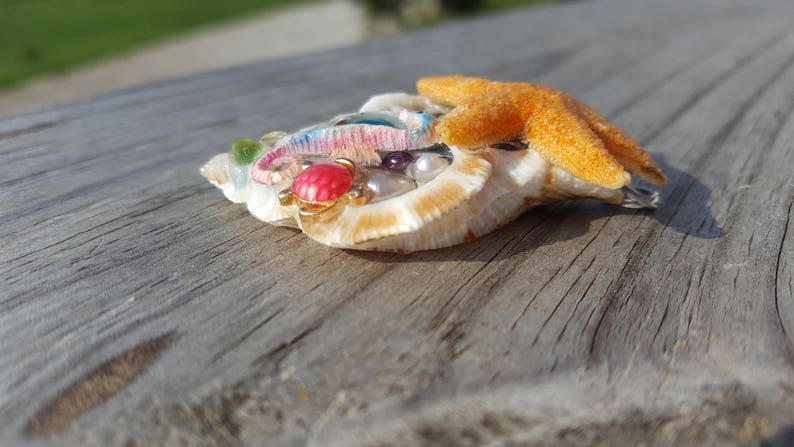 Preserved Snowflake Mermaid Charm Pendant Ornament Shell | Etsy