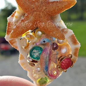 Preserved Snowflake Mermaid Charm Pendant Ornament Shell - Etsy