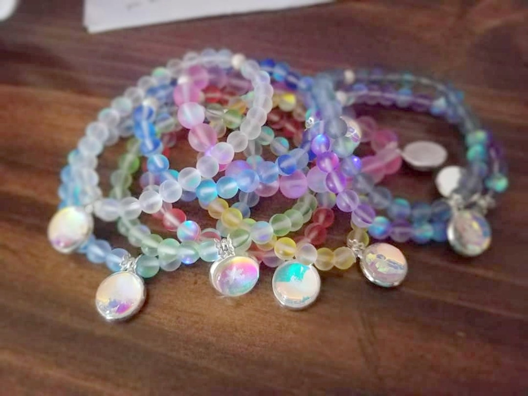 Mermaid Glass Bracelet, Made to Order, Stacking Bracelet, Mermaid ...