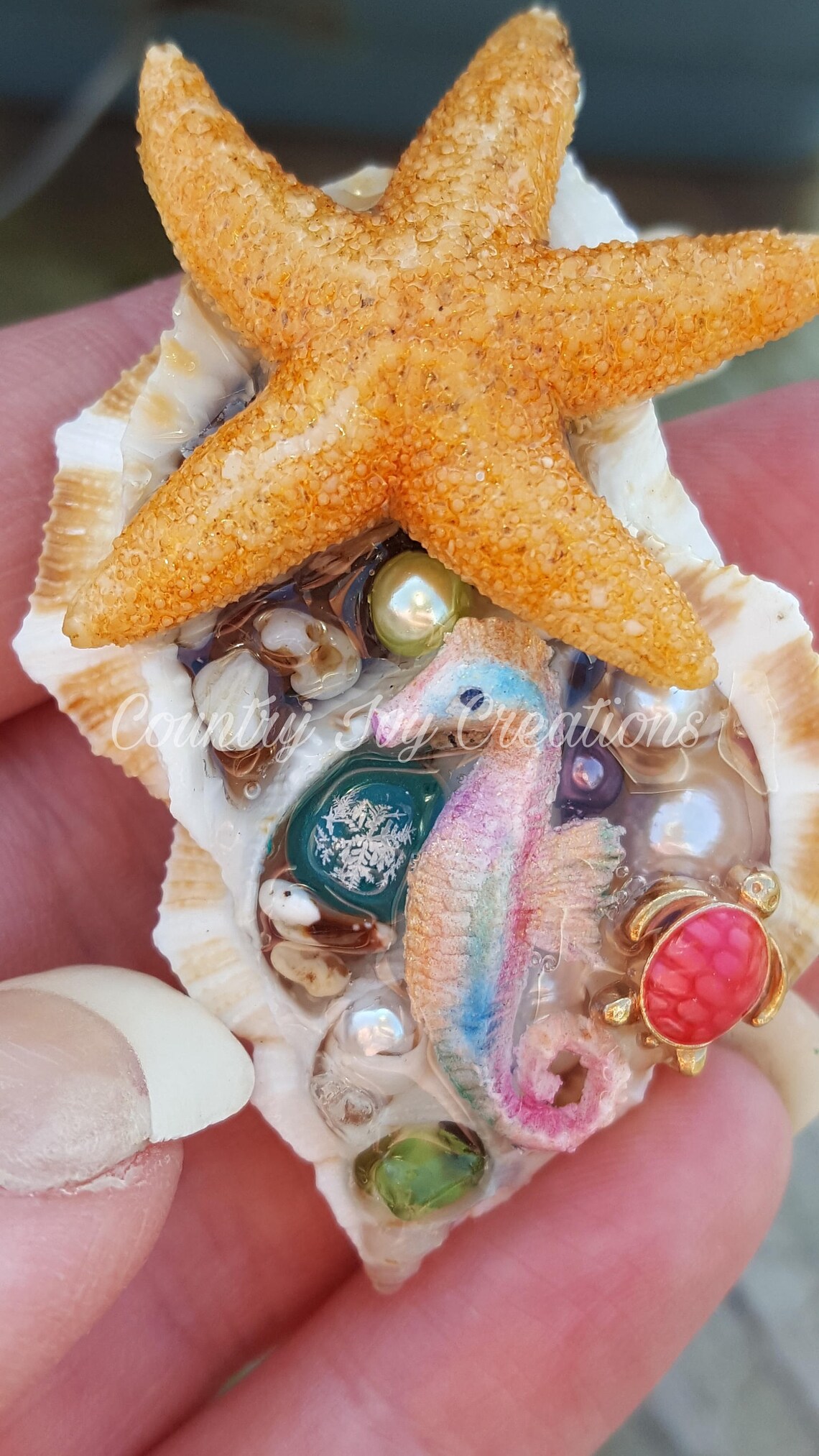 Preserved Snowflake Mermaid Charm Pendant Ornament Shell - Etsy