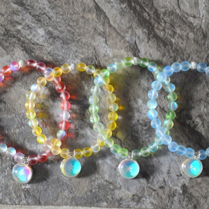Mermaid Glass Bracelet, Made to Order, Stacking Bracelet, Mermaid ...