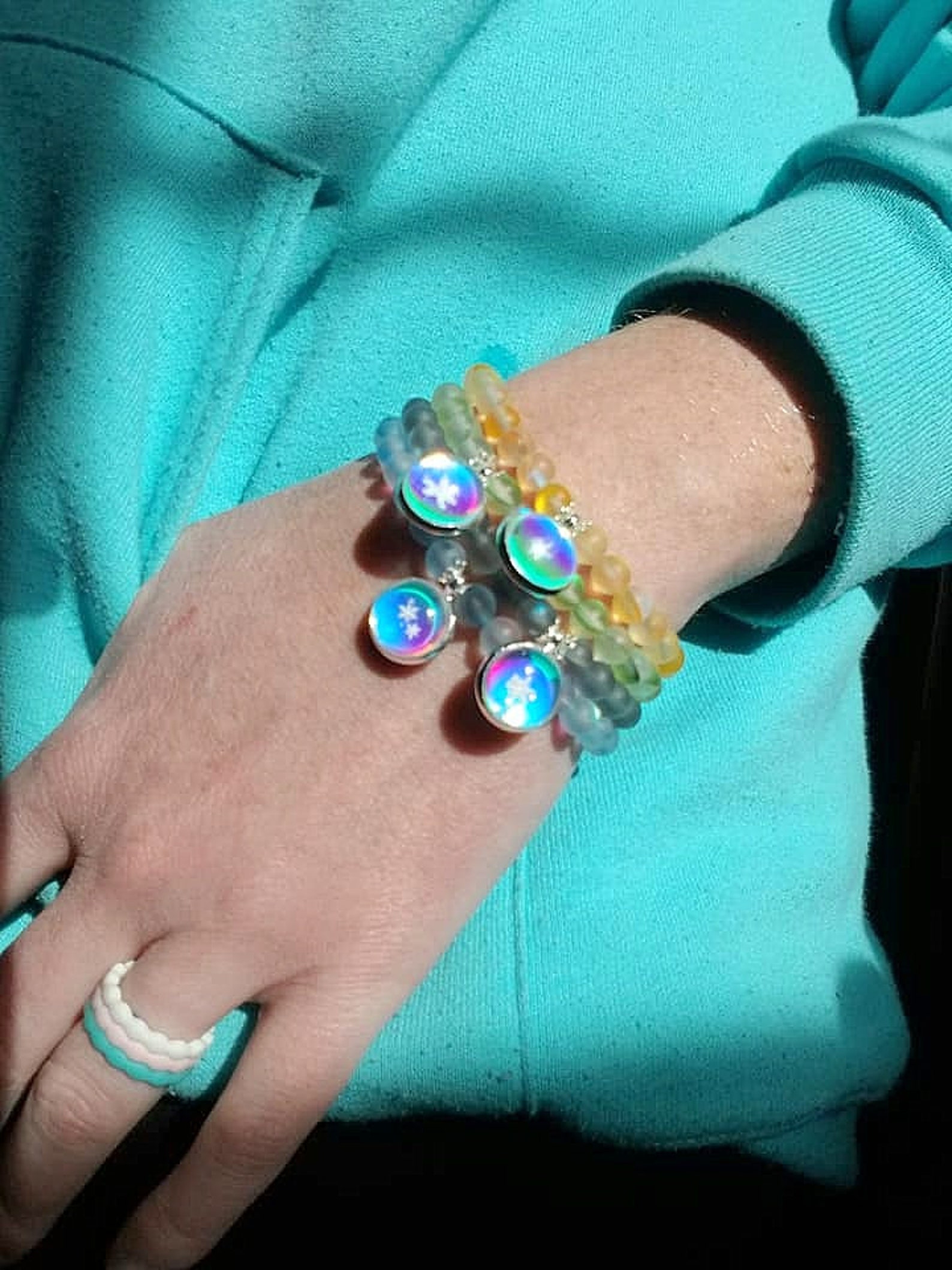 Mermaid Glass Bracelet Made to Order Stacking Bracelet | Etsy