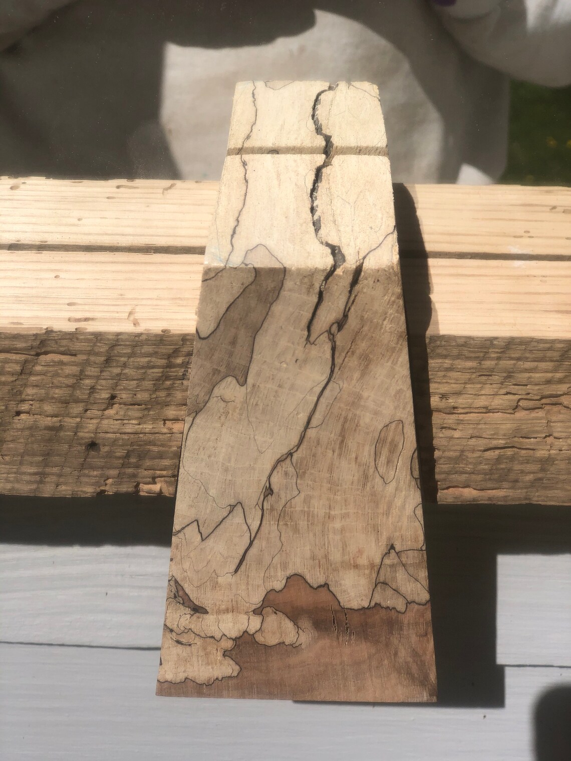 Wormy reclaimed chestnut mirror with spalted rock maple | Etsy