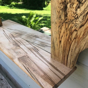 Live Edge Spalted Maple/ambrosia Maple Shelf Mirror, Book Matched ...