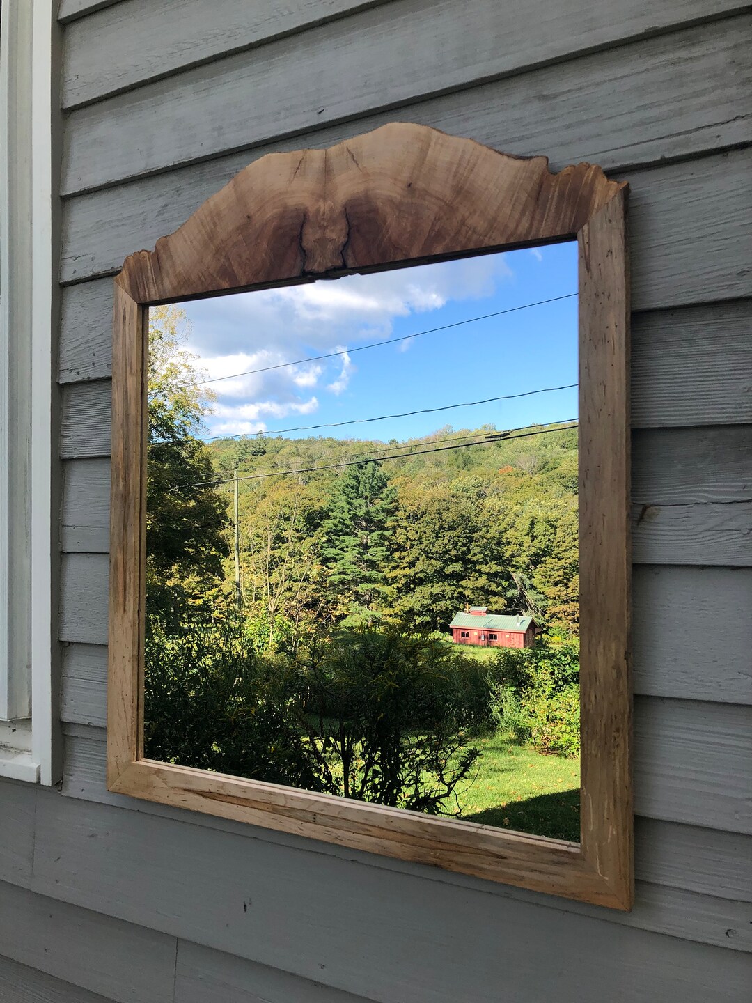 Knotty Live Edge Maple/ambrosia Maple Mirror, Book Matched, Country ...