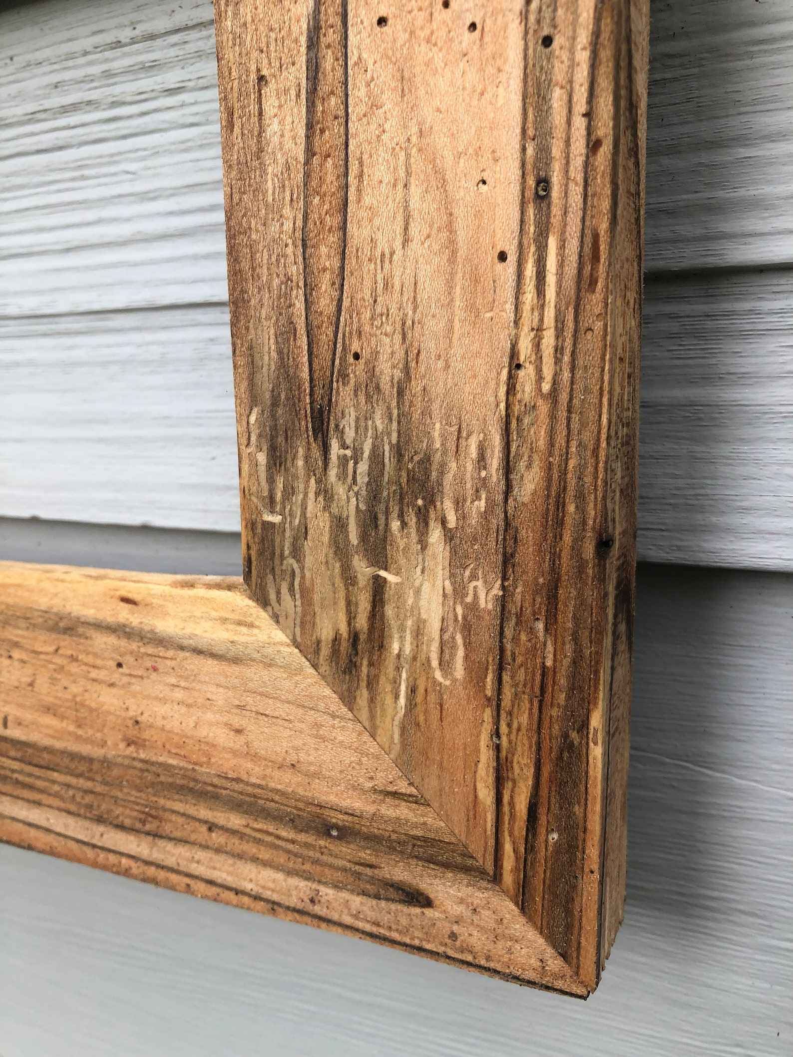 Distressed Ambrosia Maple Frame With Live Edge Spalted Maple Capital ...
