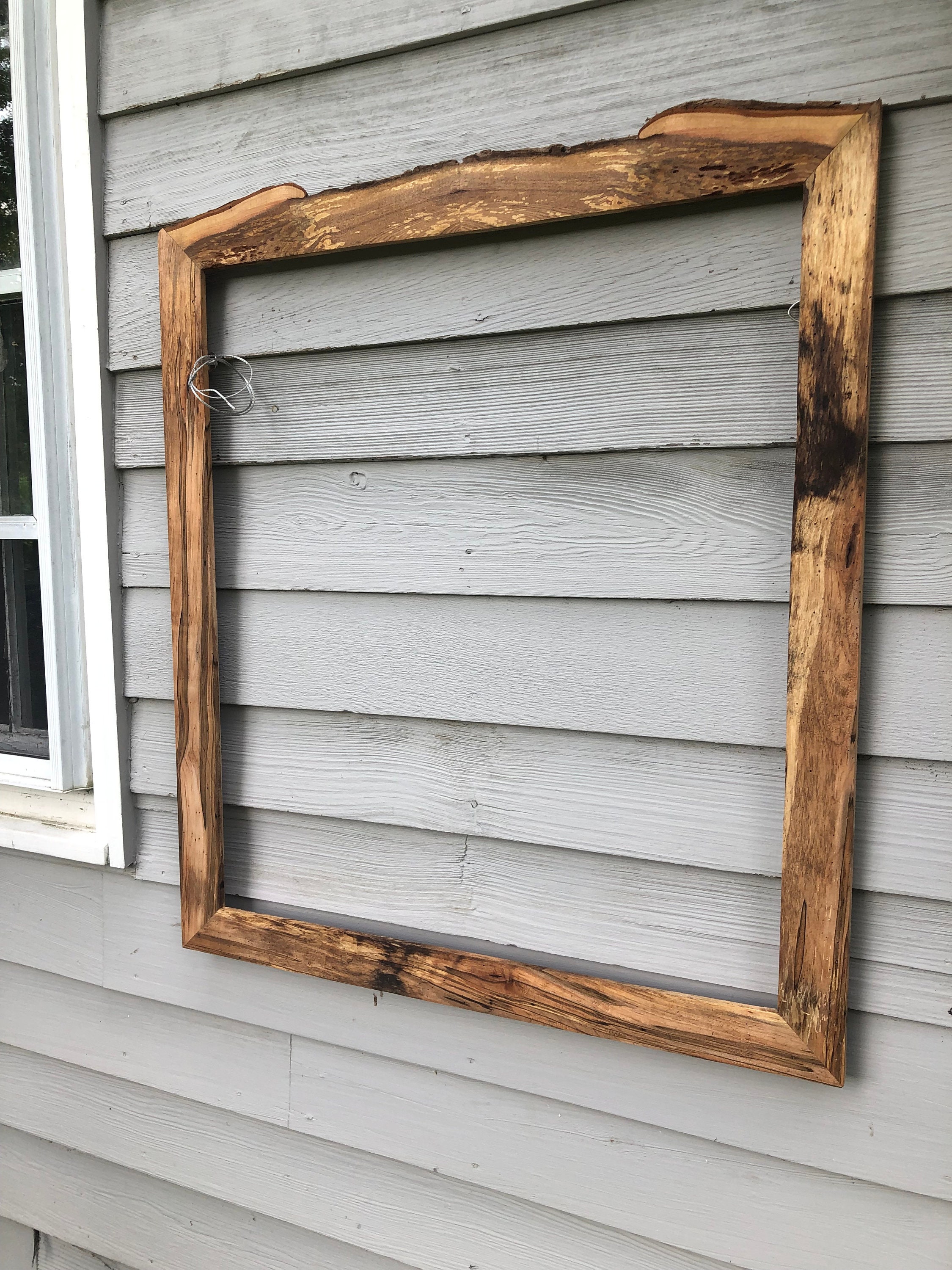 Distressed Ambrosia Maple Frame With Live Edge Spalted Maple Capital ...